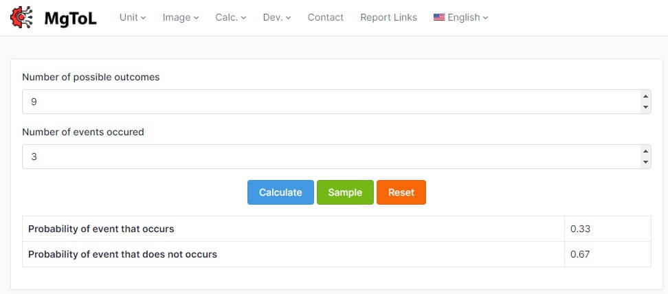 Probability Calculator Tool - MgToL Free Online AI Tools